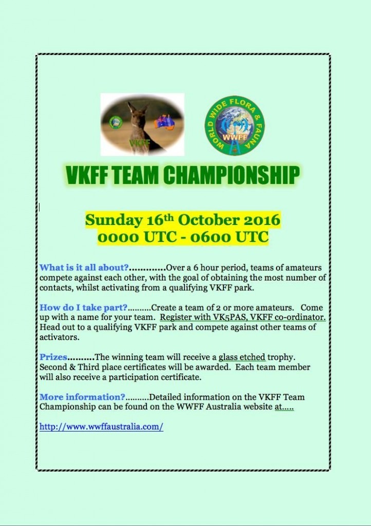 VKFF Team Championship | WWFF