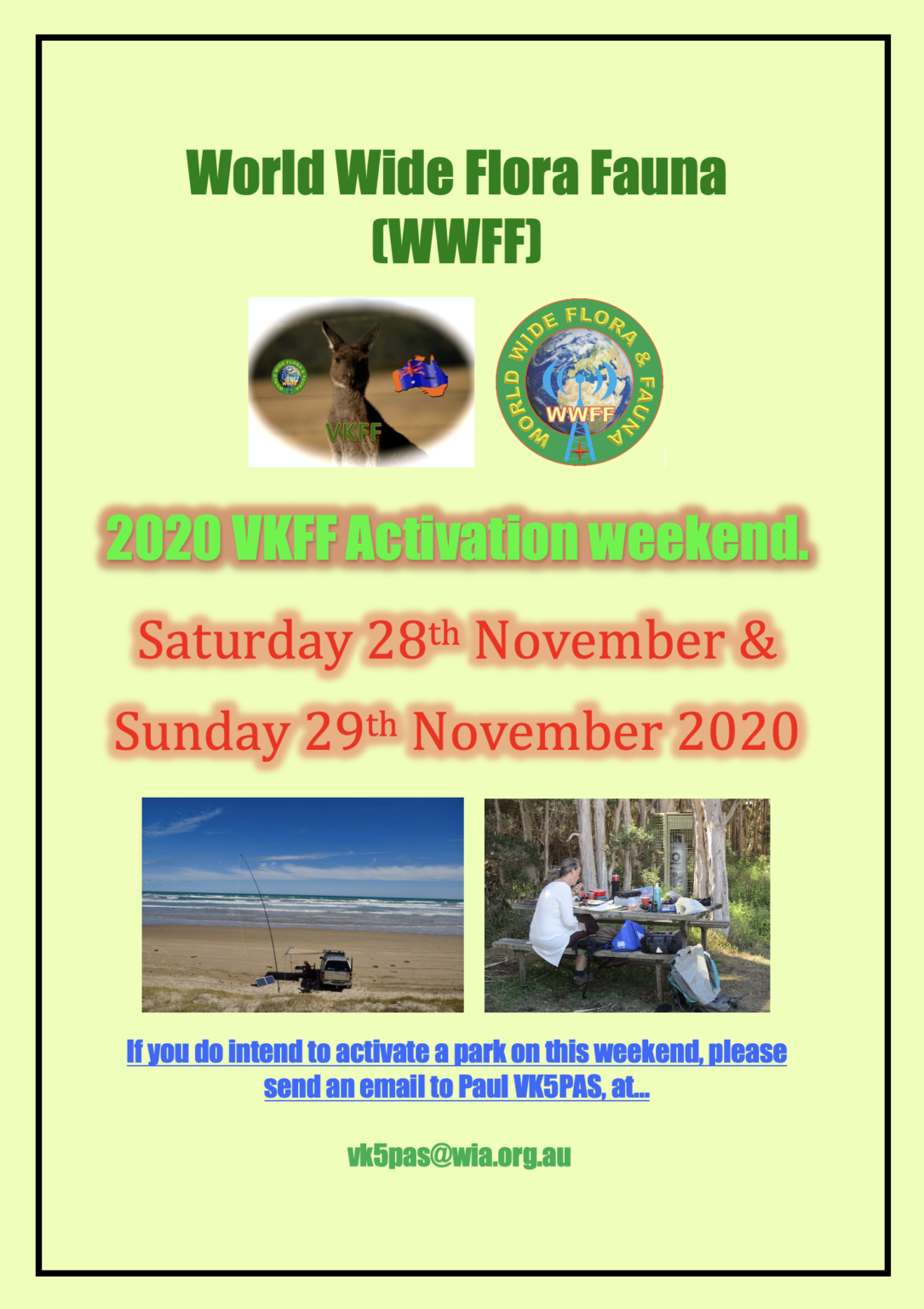 2020 VKFF Activation Weekend flyer | WWFF